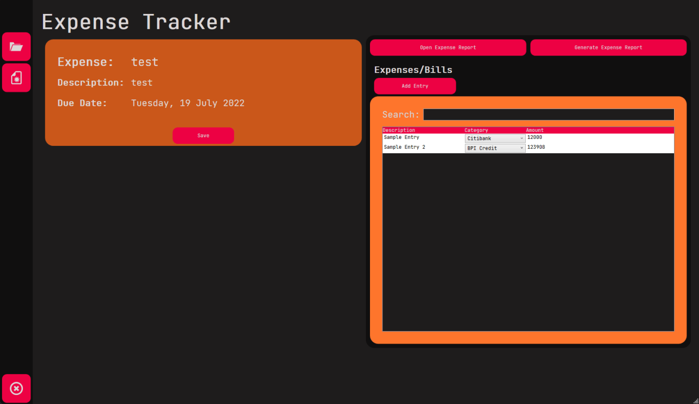 Personal Project: Expense Tracker
